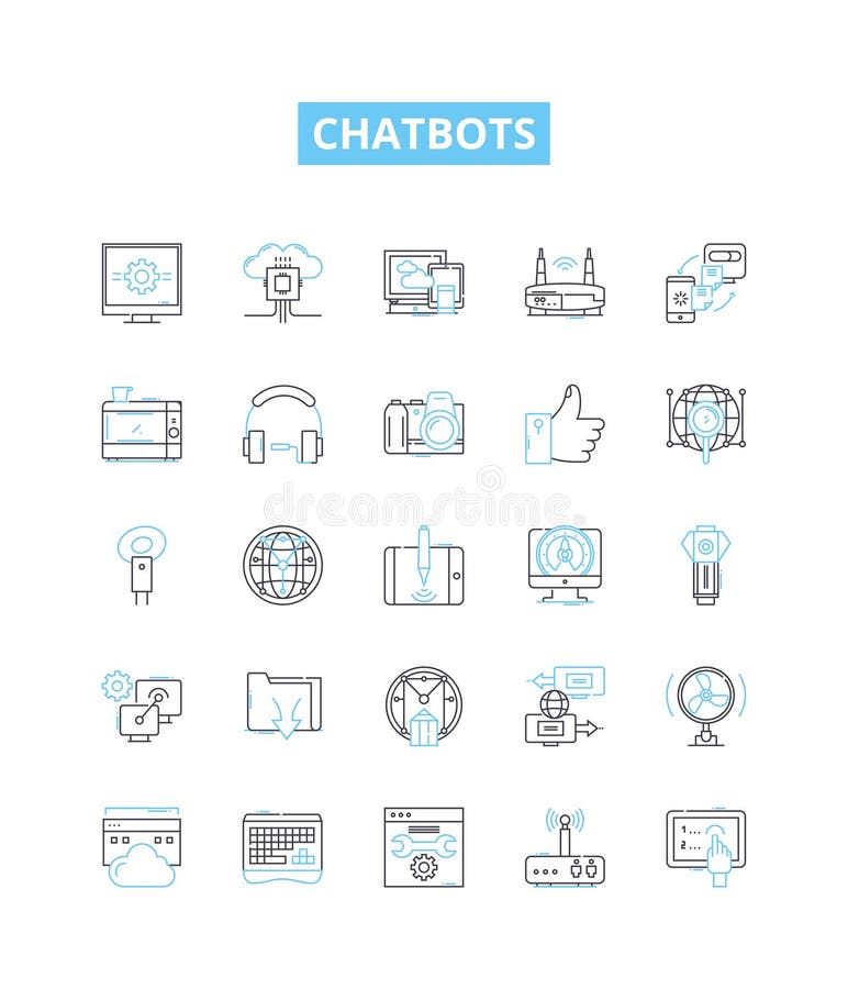 Chatbots Vector Line Icons Set. Chatbots, AI, Automation, Dialogue ... Chatbots Vector Line Icons Set. Chatbots, AI, Automation, Dialogue ...