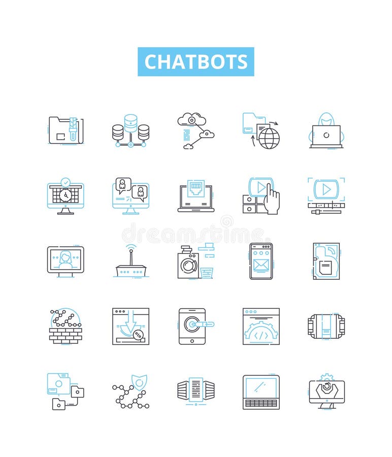 Chatbots Vector Line Icons Set. Chatbots, AI, Automation, Dialogue ... Chatbots Vector Line Icons Set. Chatbots, AI, Automation, Dialogue ...