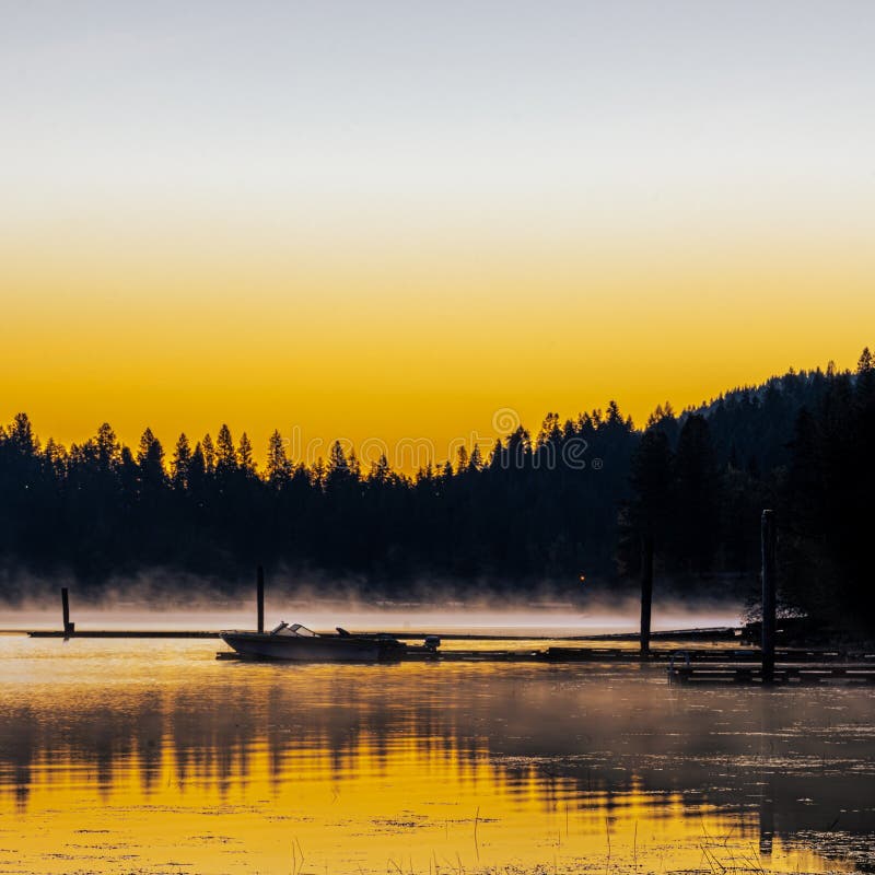 Chatcolet Lake stock image. Image of tranquil, dock - 260977325