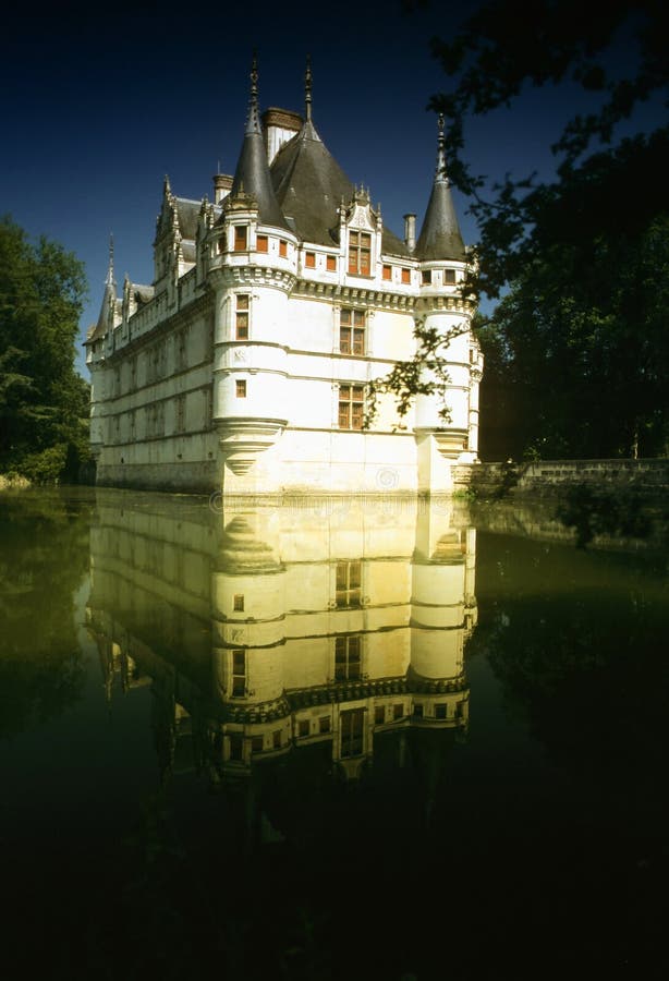 Chateau Azay-le-Rideau stock photo. Image of ditch, water - 26689230