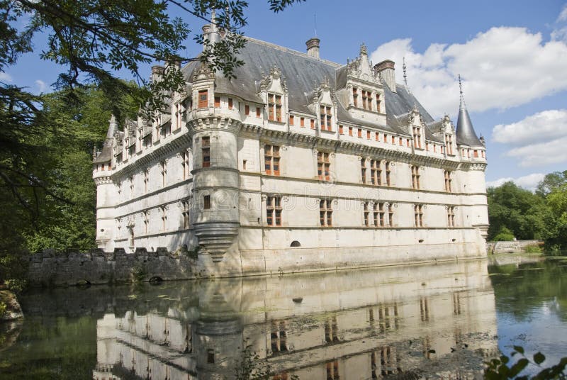 Chateau Azay-le-Rideau, Francia Fotografia Stock - Immagine di disegno ...