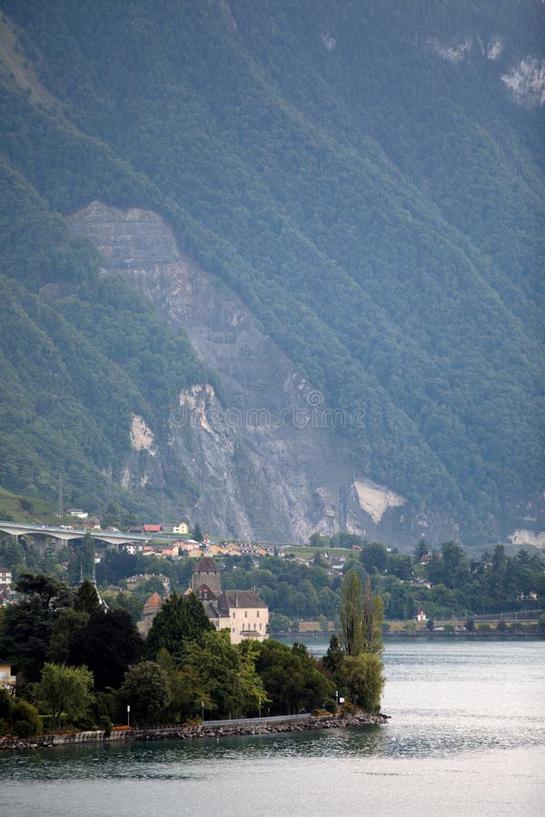 Chateau De Chillon Castle Sul Lago Lemano Fotografia Stock Editoriale ...