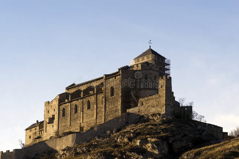 Chateau de Valere stock photo. Image of europe, highland - 12334848