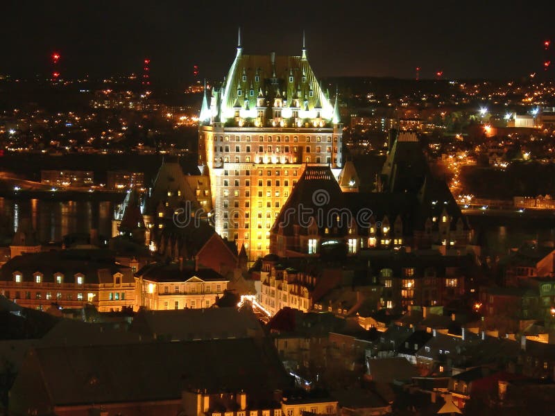 Quebec City at Night stock photo. Image of building, architecture - 780912