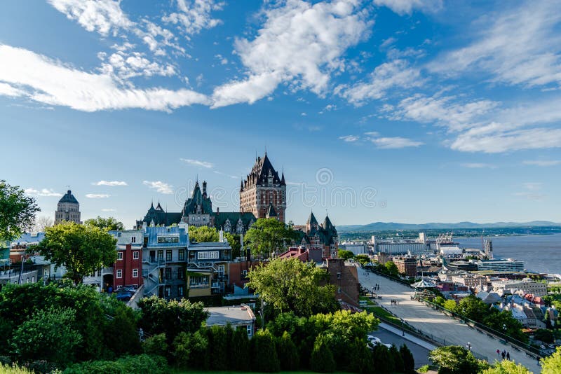 Chateau Frontenac and the St. Lawrence River Stock Image - Image of ...