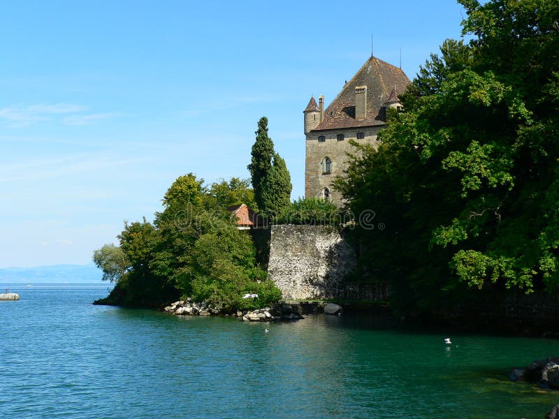 Chateau, Yvoire ( France ) stock photo. Image of roof - 27038680