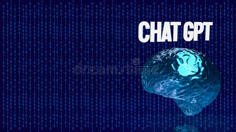 The Chat Gpt Text and Brain for Technology Concept 3d Rendering Stock ...