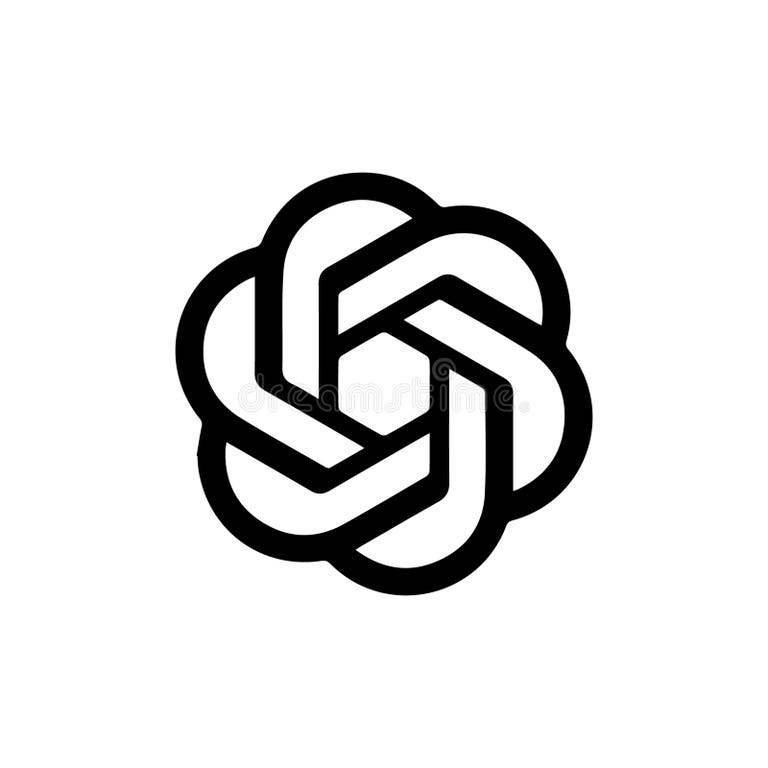 ChatGPT Black Logo on White Background Stock Vector - Illustration of ...