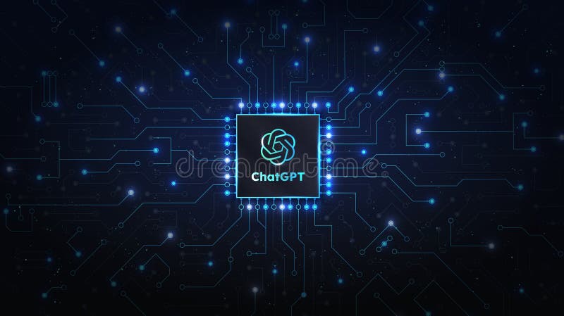 ChatGPT Blue Chip Vector Concept Stock Vector - Illustration of online ...