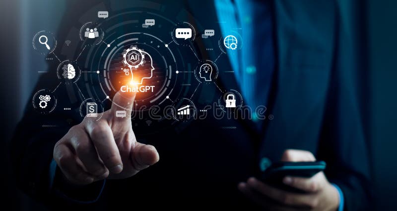 ChatGPT. Neural network stock illustration. Illustration of virtual ...