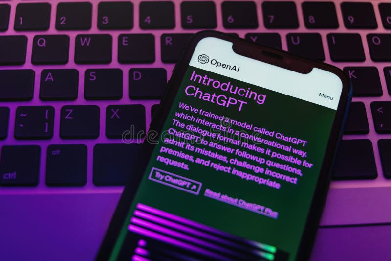 The ChatGPT Chatbot on the Smartphone Display in Neon Light. Editorial ...