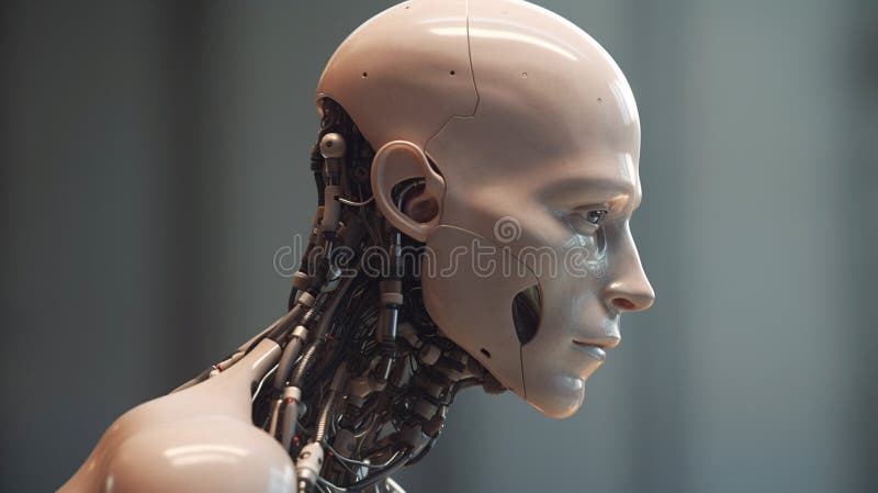 A ChatGPT Concept. a Human Like Android with the Face of a Human and ...