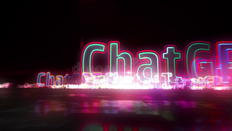 ChatGPT Neon Sign Abstract Animation Stock Footage - Video of ...