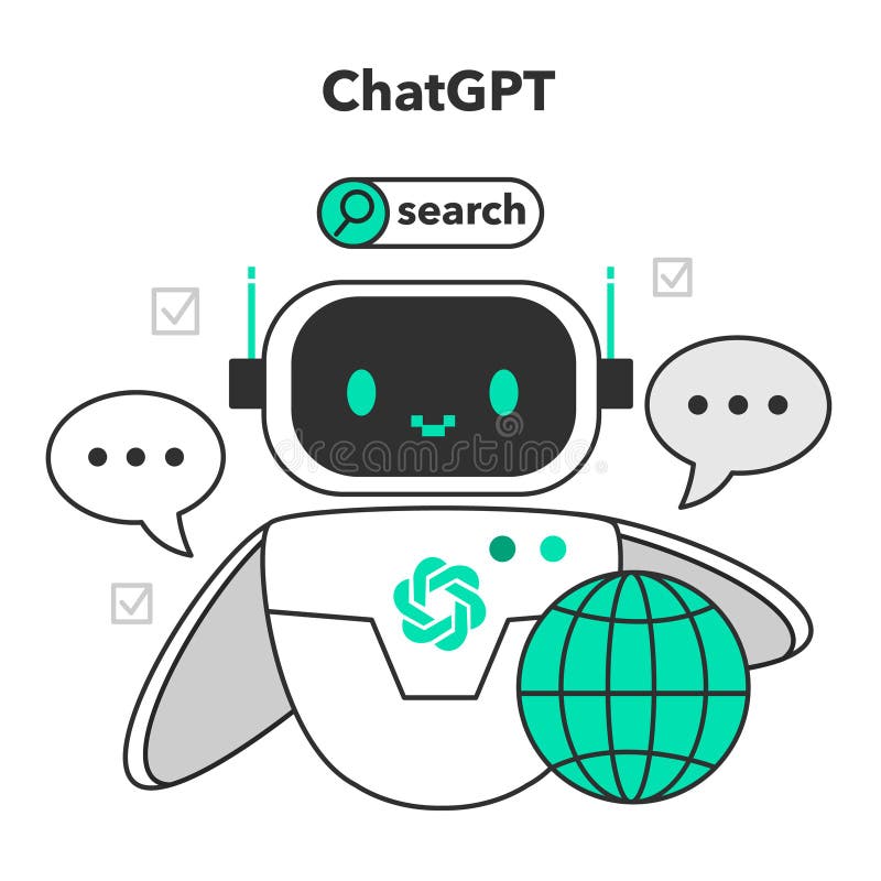 ChatGPT. Online Communication with Artificial Intelligence Chat Bot Stock Vector - Illustration ...