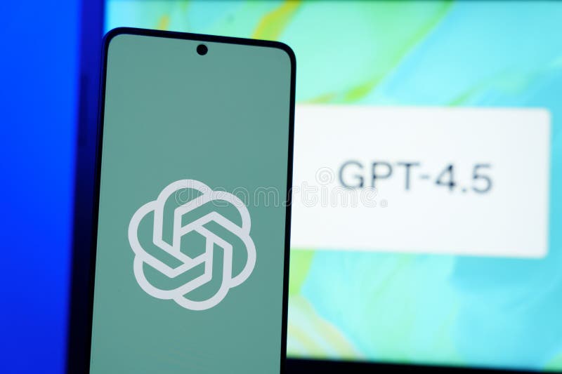 Chatgpt Openai Logo with GPT 4.5 AI Language Model in the Background ...
