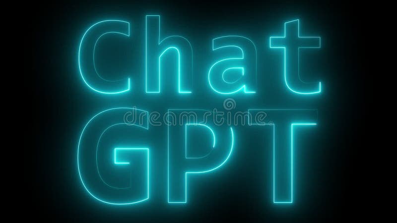 Neon ChatGPT text stock video. Video of chat, cyberspace - 271622751