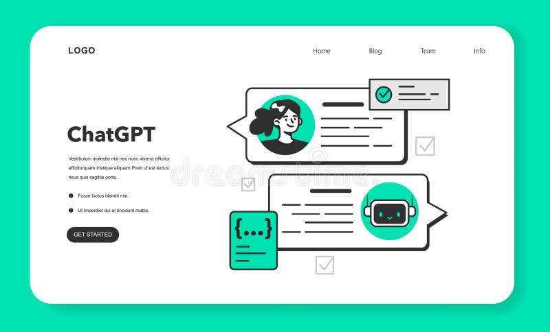 ChatGPT Web Banner or Landing Page. Online Communication with ...