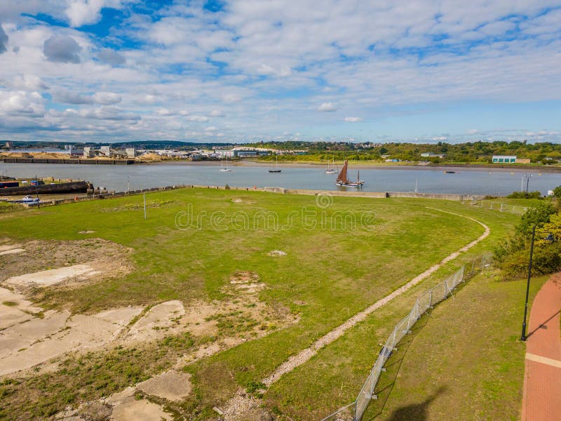Chatham Dock with River and Ship in Background Stock Photo - Image of ...