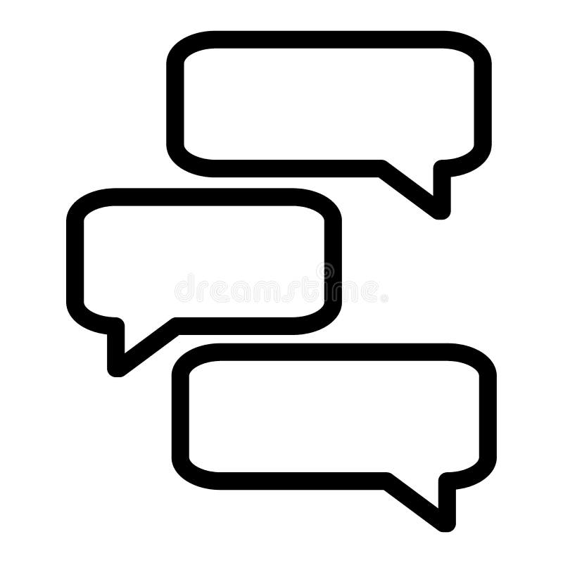 Chating Line Icon. Messages Illustration Isolated on White Stock Vector ...