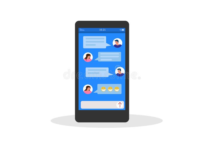 Handphone with Messages Vector Illustration. Smartphone Stock Vector ...