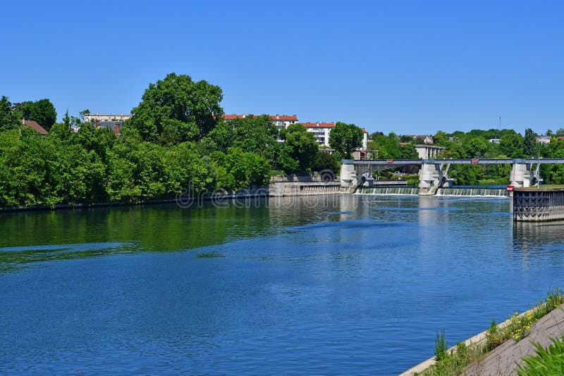 Chatou, France - May 25 2017 : Seine Riverside Stock Photo - Image of ...