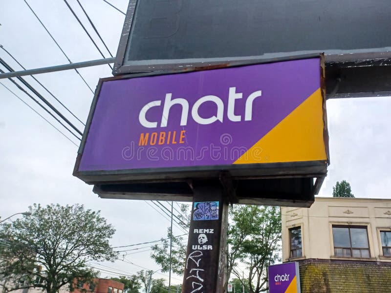 Chatr mobile company sign editorial image. Image of banner - 333836275