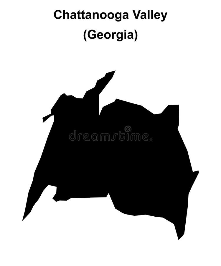 Chattanooga Valley Outline Map Stock Illustration - Illustration of ...