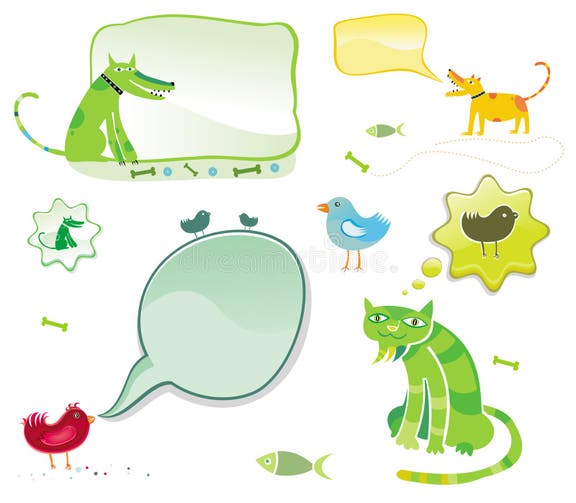 Chatting animals stock vector. Illustration of element - 4943122