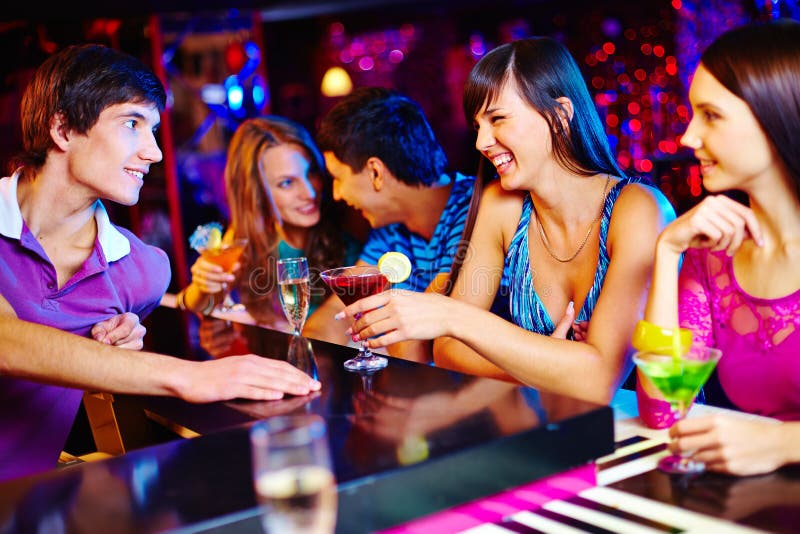 Chatting teens stock image. Image of celebration, cocktail - 12084893