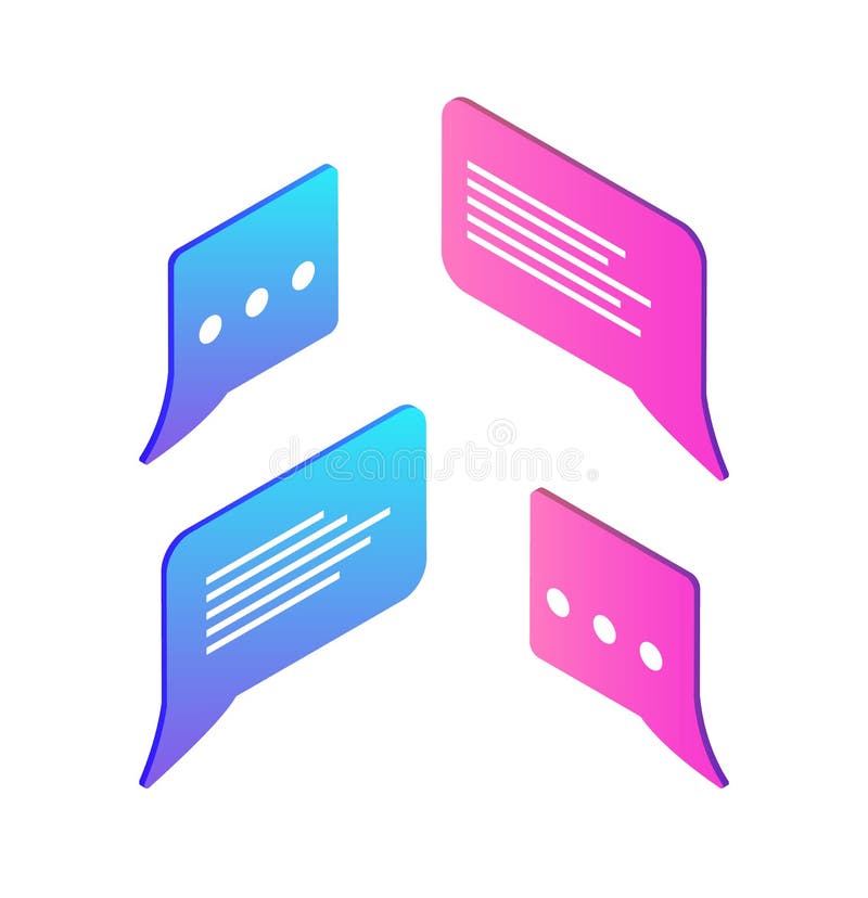 Chatting Box Empty Icons Set Vector Illustration Stock Vector ...
