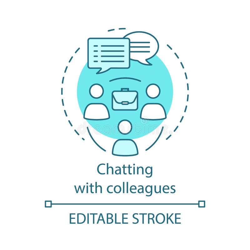 Chatting with Colleagues Concept Icon Stock Vector - Illustration of ...