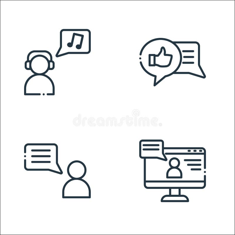 Computer Conversation Communication Bubble Speech Pictogram Stock ...
