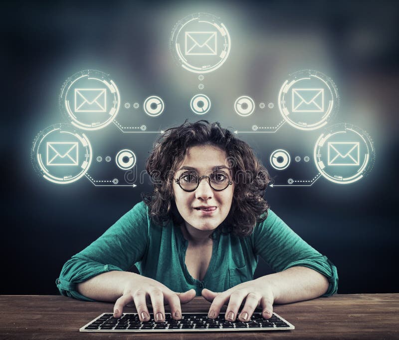 Chatting via computer stock image. Image of laying, microphone - 6334887