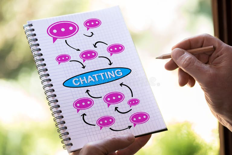 Chatting Concept on a Notepad Stock Image - Image of communicate, talk ...