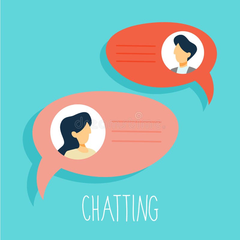 People Chat Using Mobile Phone and Social Network Stock Vector ...