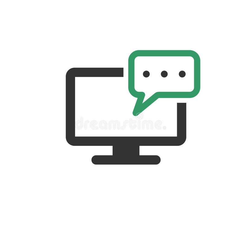 Chatting Desktop Screen, Monitor, Computer Icon Logo Template ...