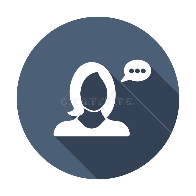 Chatting Female Icon. Message Profile. Talking Woman User Sign Stock ...