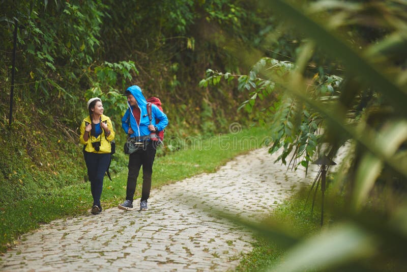 Chatting hikers stock photo. Image of vietnamese, traveler - 81380804