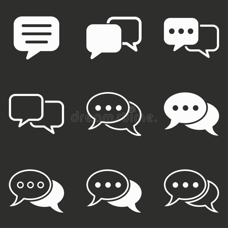 Chatting icon set. stock vector. Illustration of message - 83640489