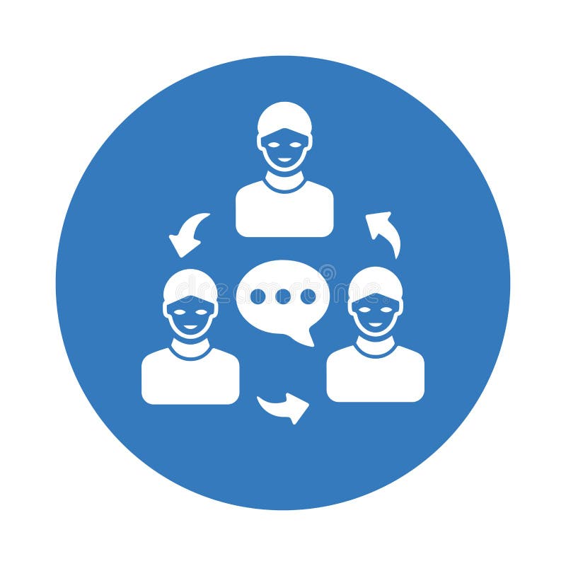Chatting, Internal Communication Icon. Rounded Blue Color Design Stock ...