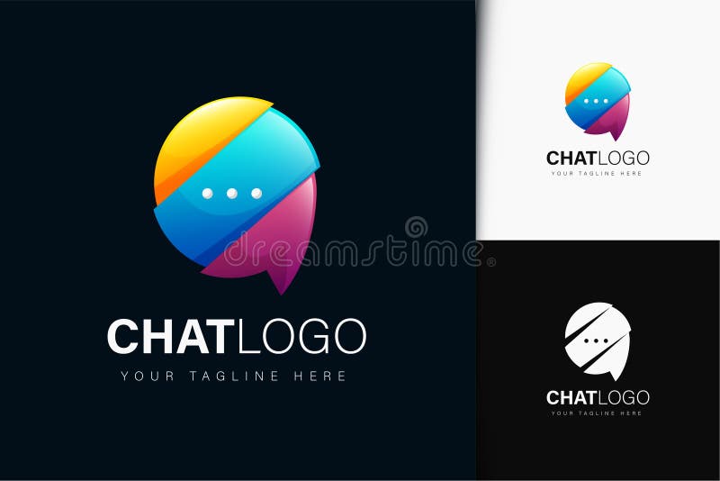Chatting Logo Design with Gradient Stock Vector - Illustration of ...