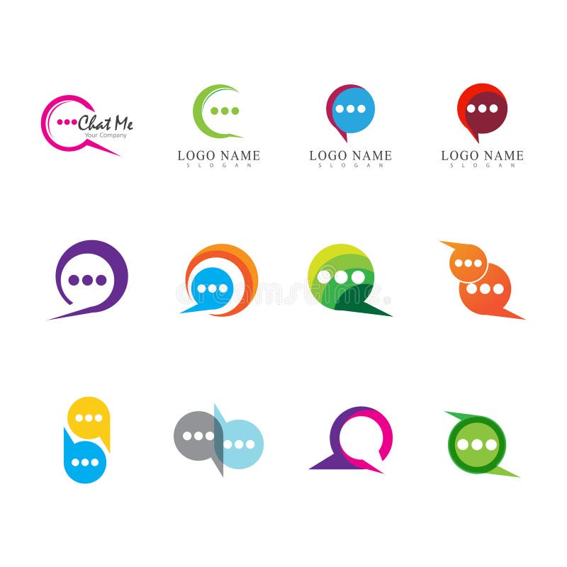 Chatting Logo Vector Template and Symbol Stock Vector - Illustration of ...