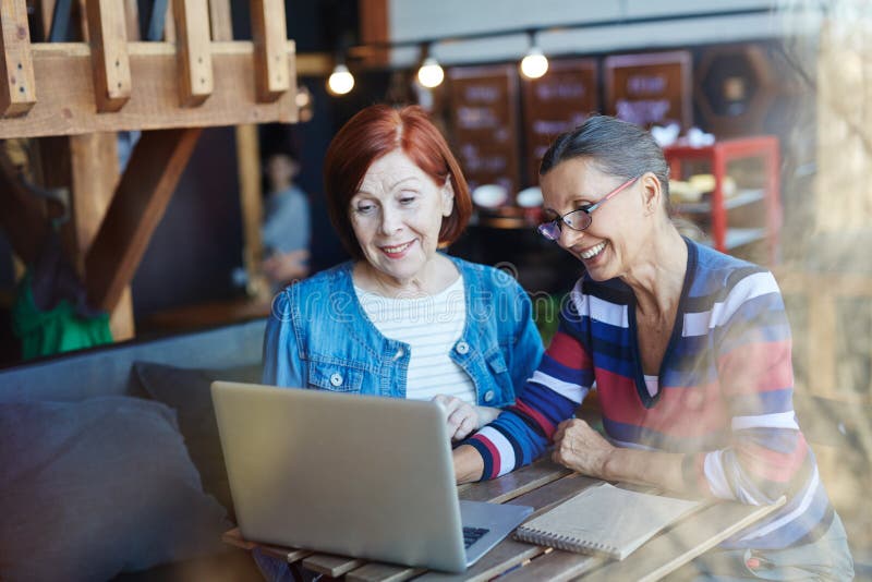 Chatting online stock photo. Image of pensioner, networking - 92750336
