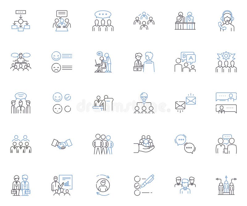 Chatting Line Icons Collection. Conversing, Interacting, Socializing ...