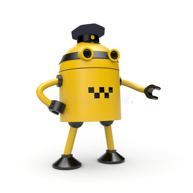 Chauffeur de taxi de robot illustration stock. Illustration du métal ...