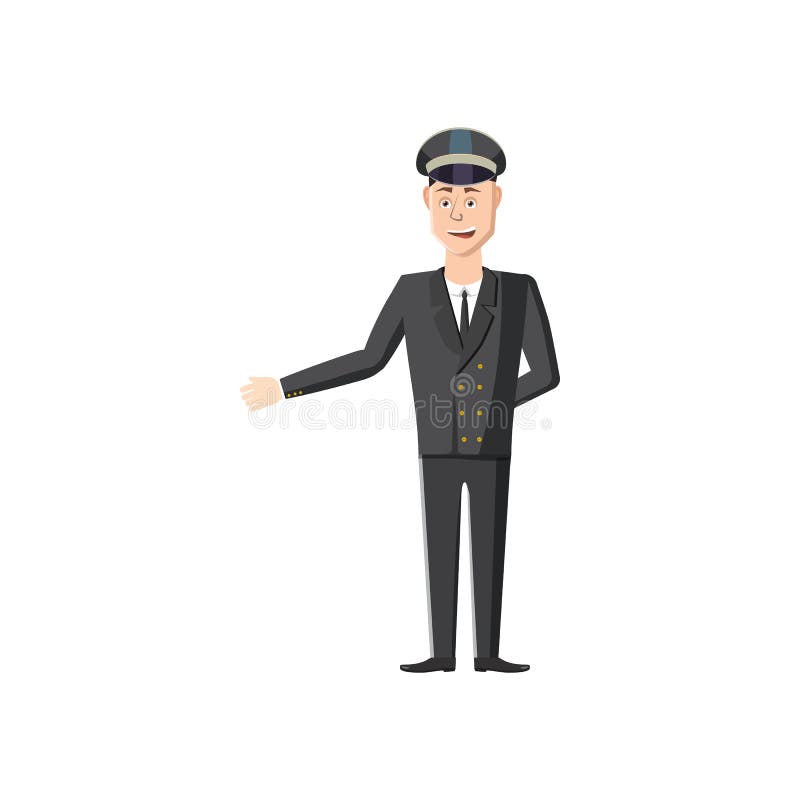 Chauffeur Icon in Cartoon Style Stock Vector - Illustration of handsome ...