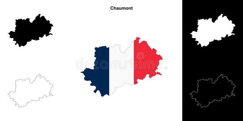 Chaumont outline map stock vector. Illustration of boundary - 361897517