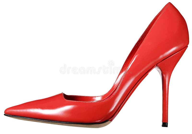 Chaussure En Cuir Rouge Simple De Cour De Dames Photo stock - Image of ...