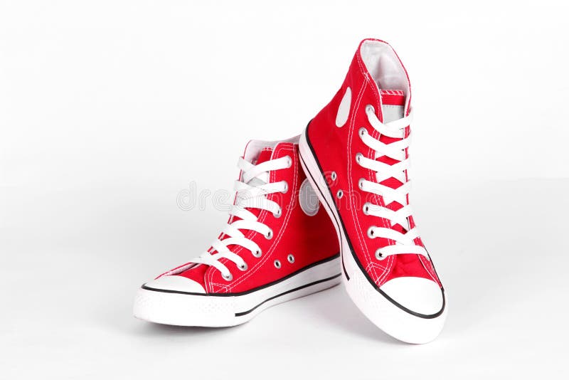Chaussures de toile rouges image stock. Image du copie - 14561019