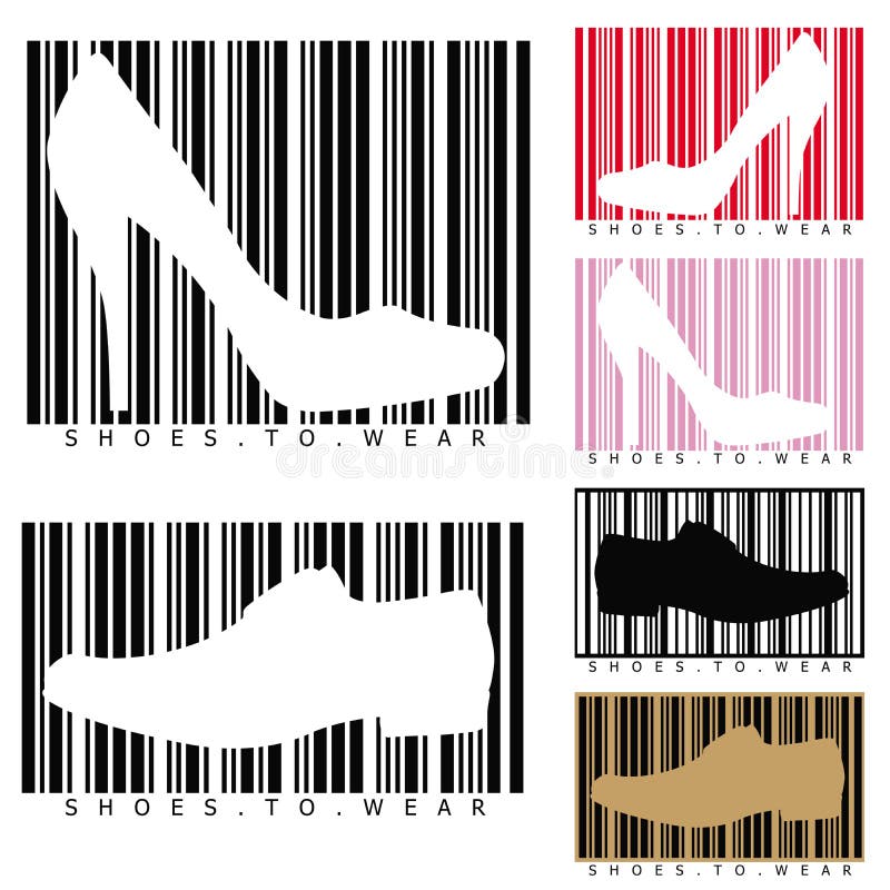 Chaussures et codes barres illustration de vecteur. Illustration du ...